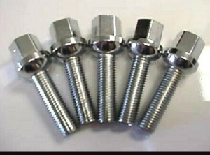 Chrome | Black Lug Bolts Set of 20 | Ball Seat for T1N 2001- 2006 ...