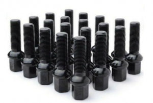 Chrome | Black Lug Bolts Set of 20 | Ball Seat for T1N 2001- 2006 ...