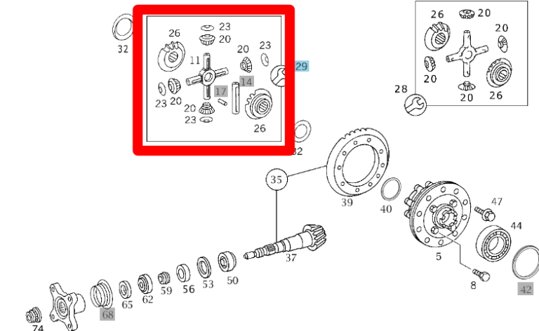 T1N 2001-2006 Sprinter Van Genuine Mercedes Rear Differential Rebuild ...