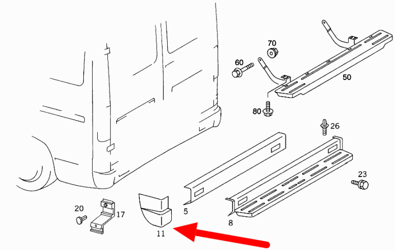 T1N 2002-2006 Dodge Sprinter Van Rear Bumper Corner Plastic Trim Facia ...
